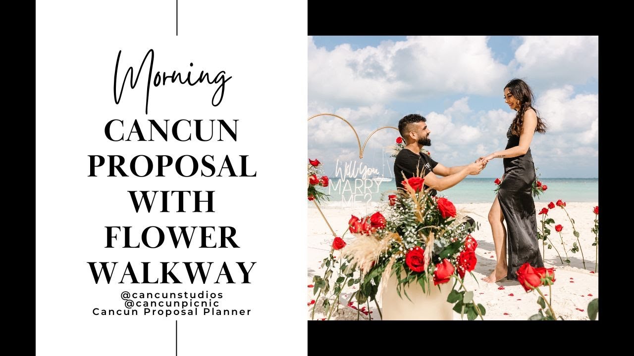Cancun Marriage Proposal with Flower Walkway - Cozumel Photographers